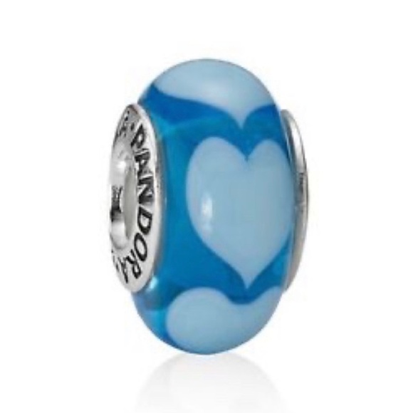 Pandora | Jewelry | Authentic Pandora Blue Heart Murano | Poshmark
